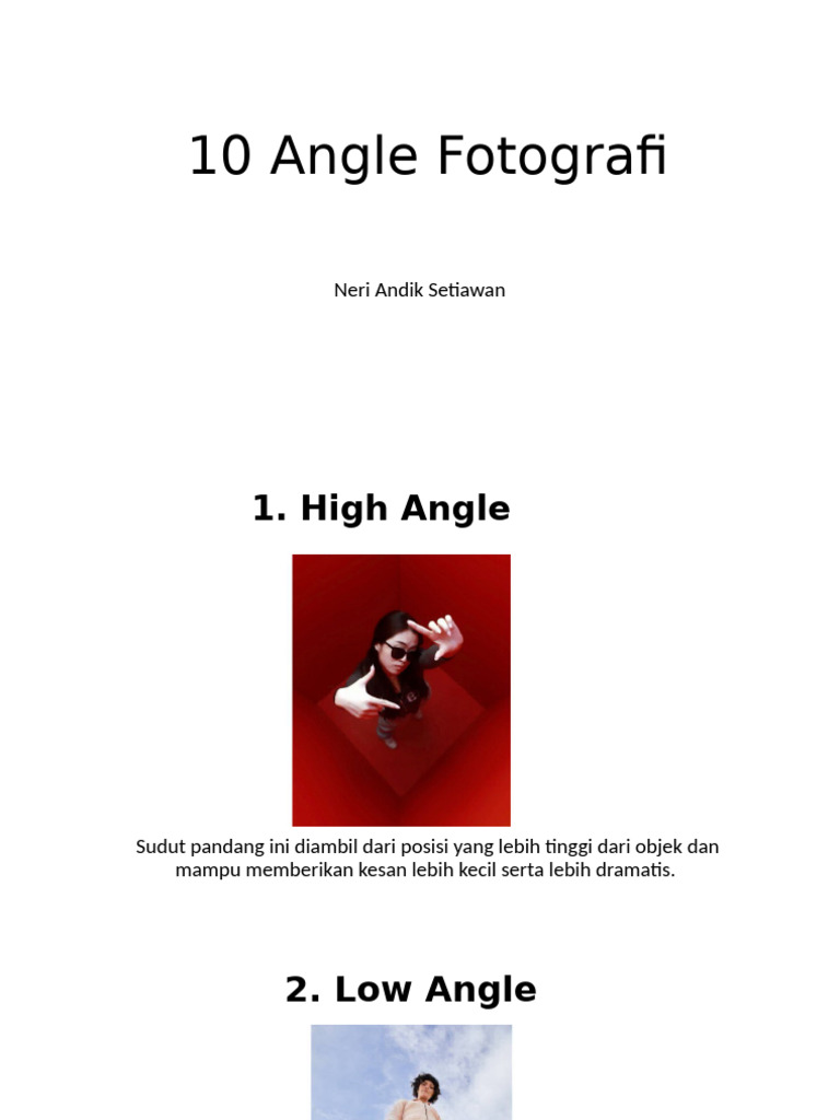 Teknik Sudut Fotografi Dasar | PDF