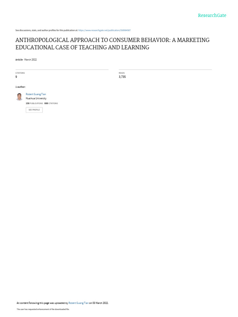 Anthropological Insights on Consumer Behavior | PDF | Consumer ...