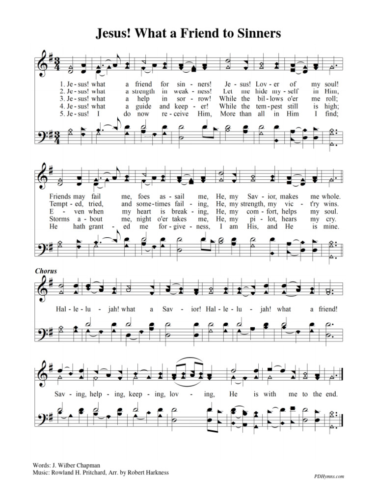 Jesus What a Friend to Sinners | PDF