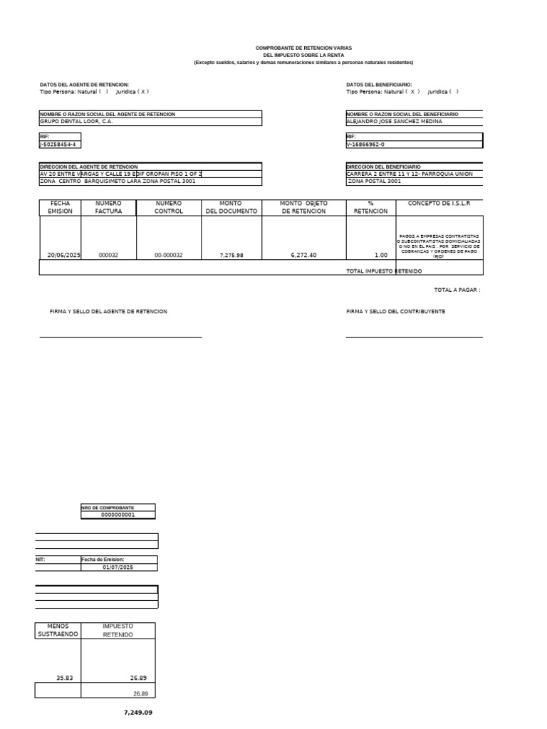 Retenciones Grupo Dental Loor Cachea | PDF | Compensación laboral ...