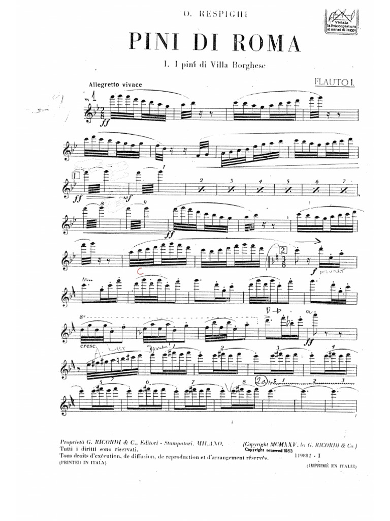 Respighi Pines of Rome Flute | PDF