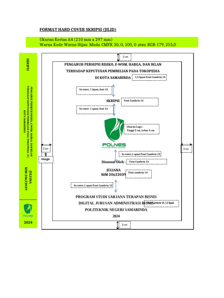 Format Hard Cover Skripsi (Jilid) | PDF