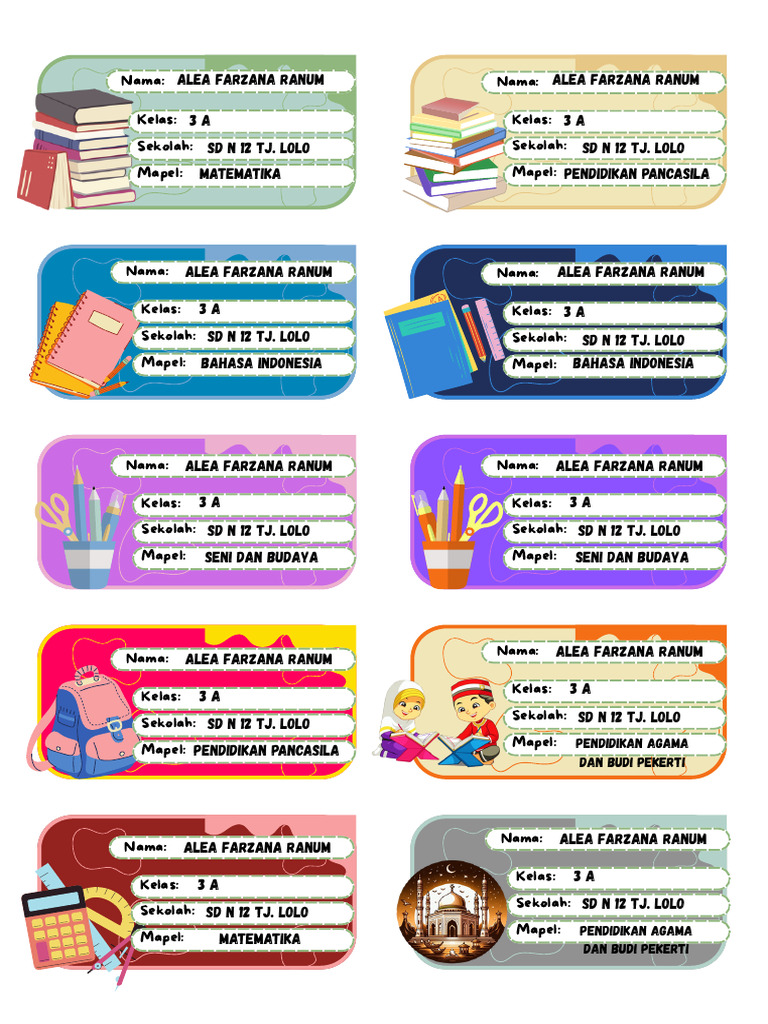 Stiker Nama Ranum | PDF