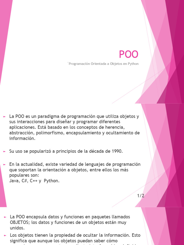 Programación Orientada A Objetos en Python | PDF | Objeto (informática) | Programación orientada ...