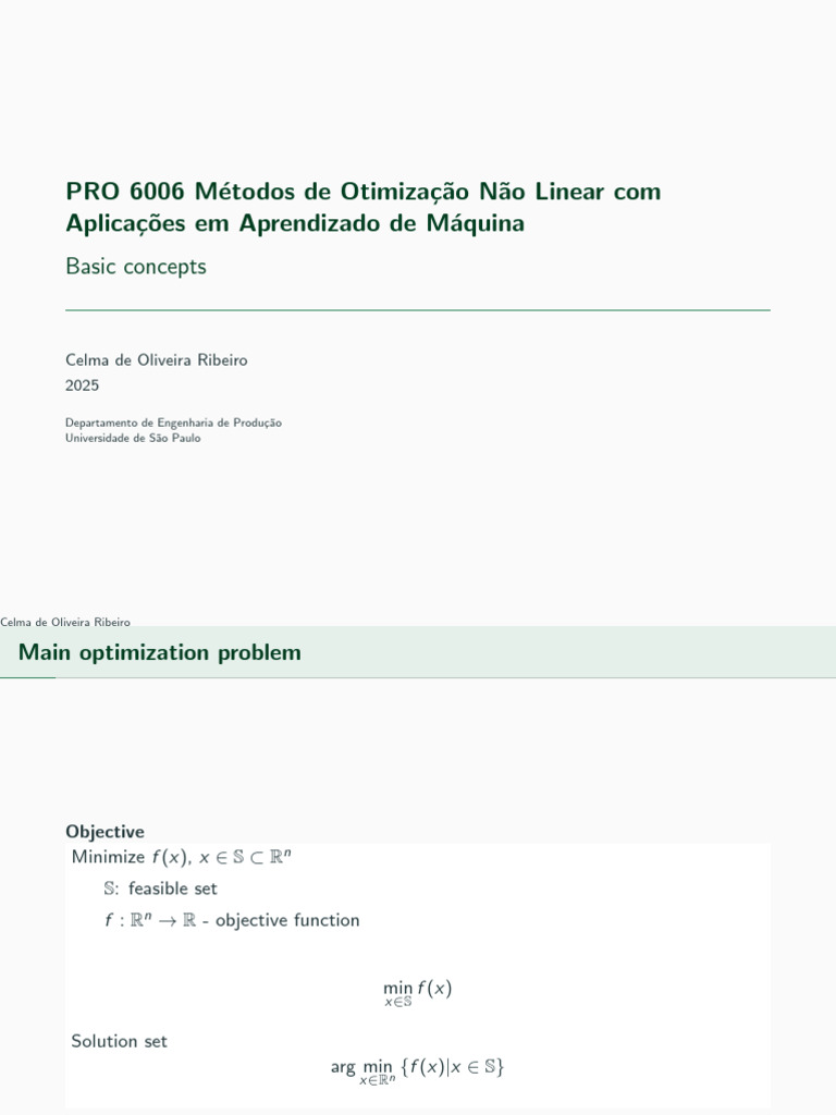 PRO6006_2025 - Aula 1 - Conceitos Básicos | PDF | Mathematical Optimization | Mathematics