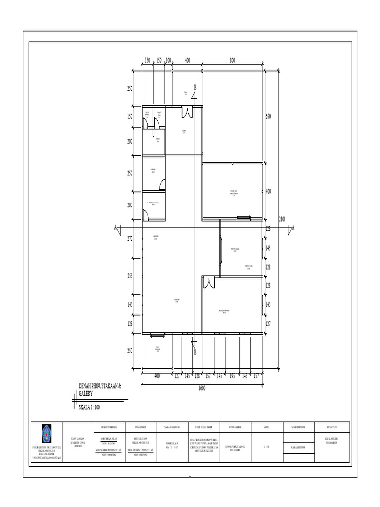 Denah Perpustakaan dan Galeri Ekologi | PDF