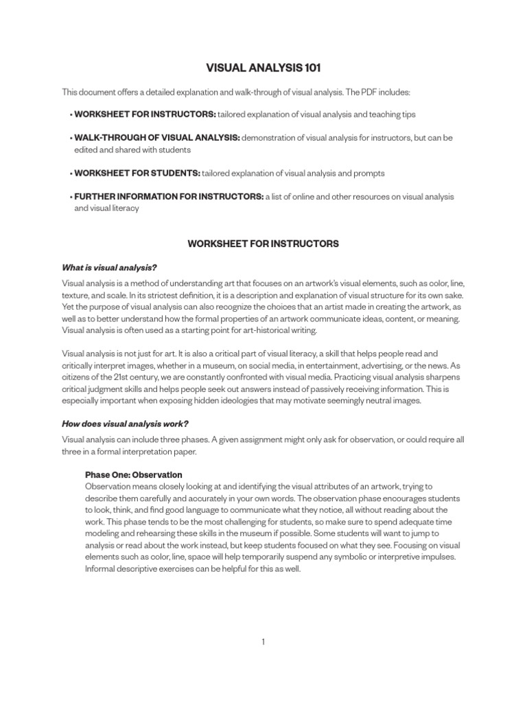 Visual Analysis Guide for Instructors | PDF | Composition (Visual Arts)