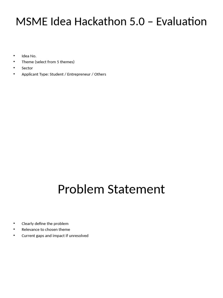 MSME Idea Hackathon 5.0 Template | PDF