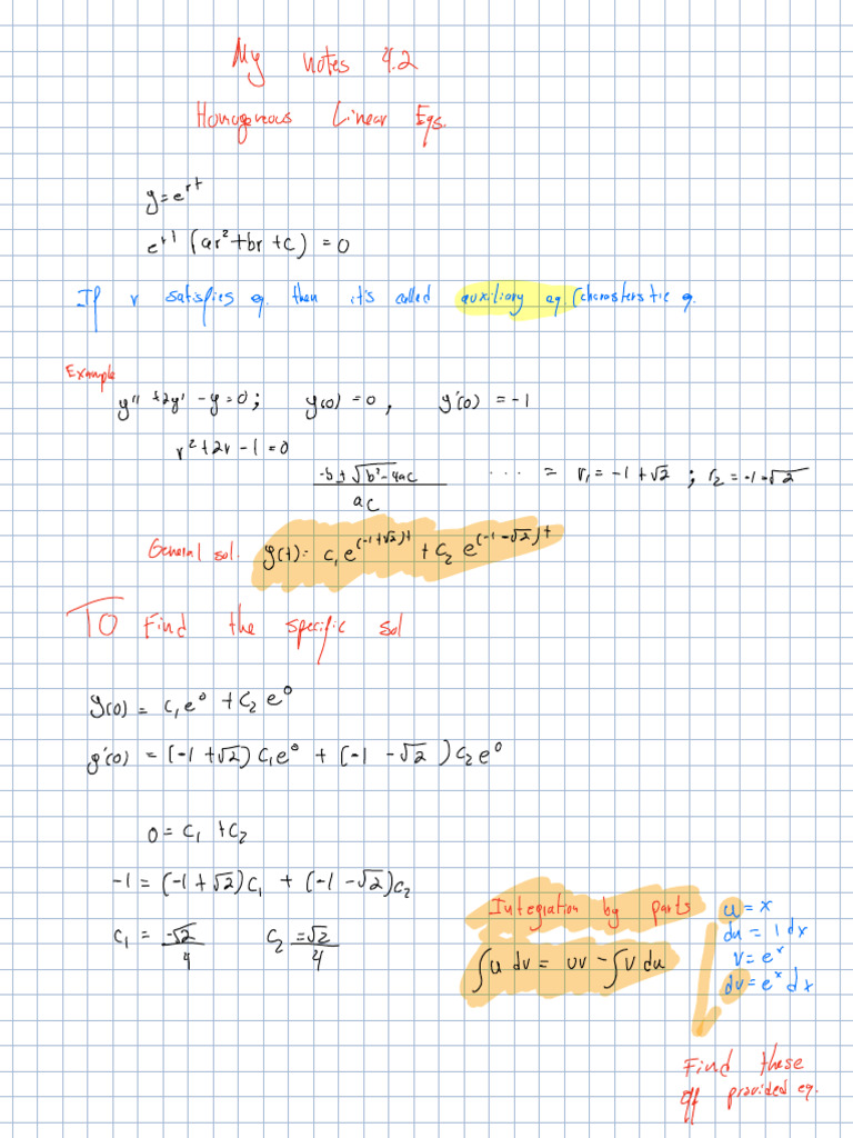 Homogeneous Linear Equations Guide | PDF
