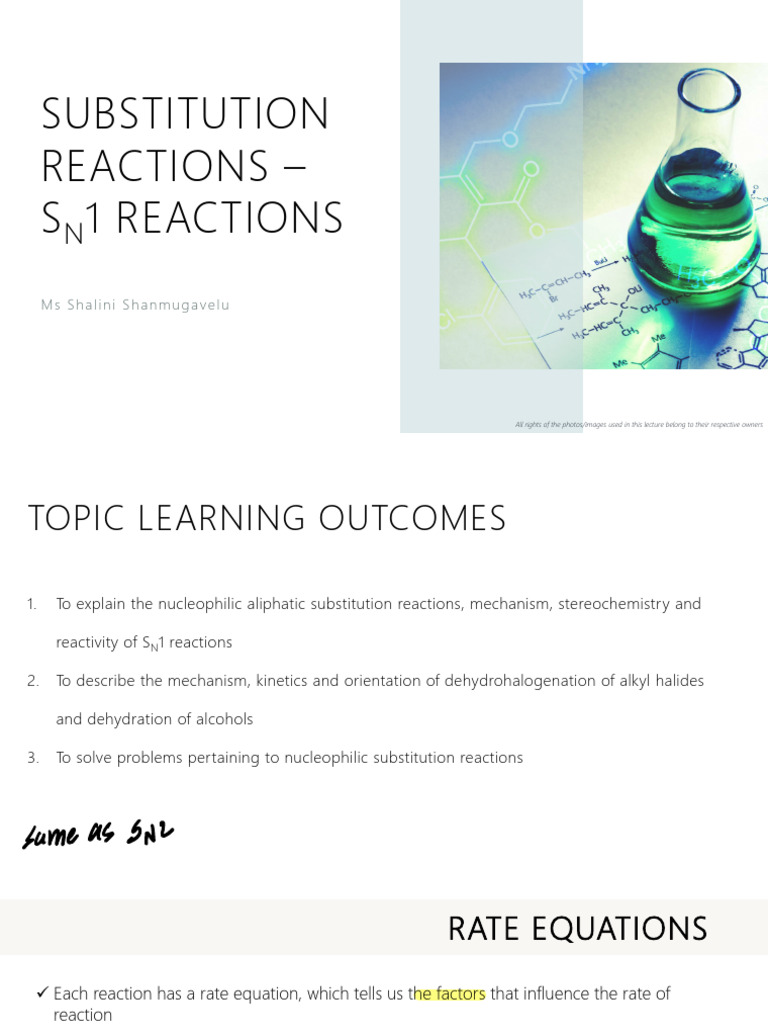 SN1 Reactions | PDF | Chemical Reactions | Reaction Rate