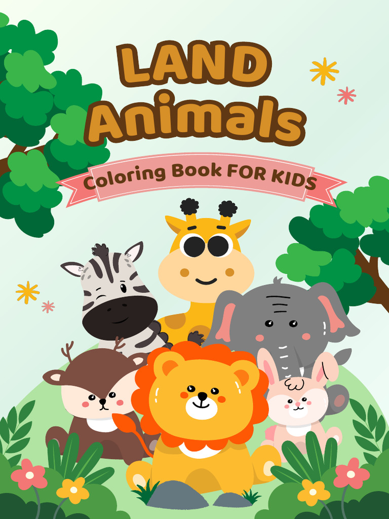 Land Animals Coloring Book for Kids | PDF