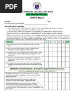 COT ECP Rating Sheet Teacher IV | PDF | Learning | Curriculum