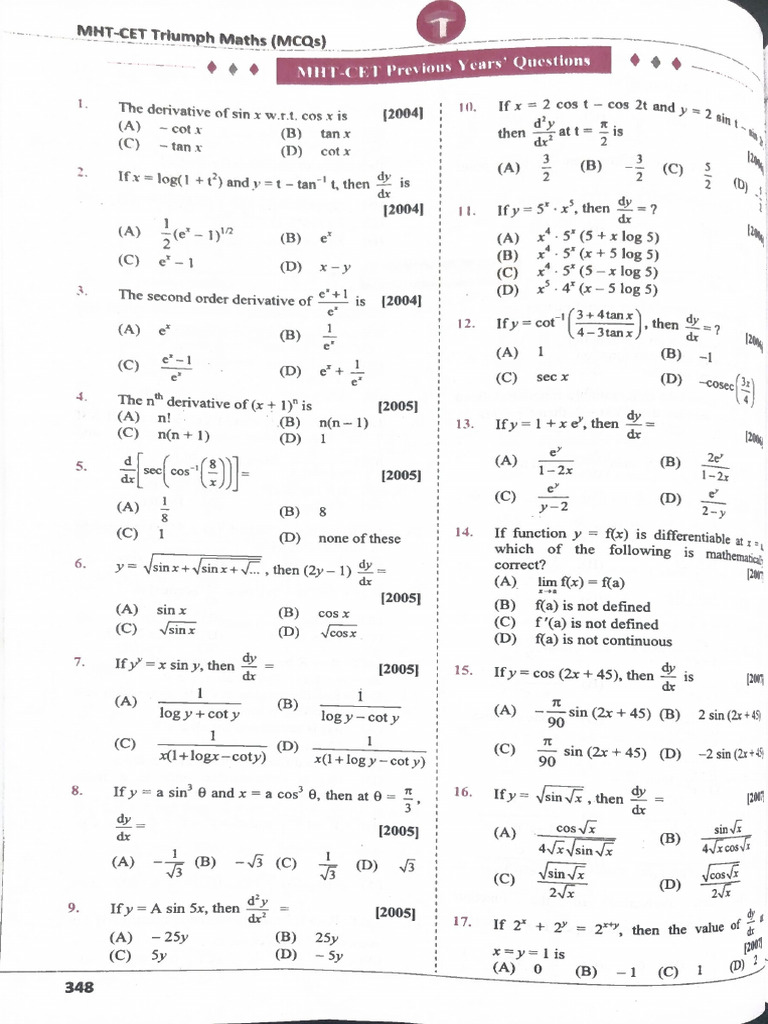 Derivative MCQ | PDF
