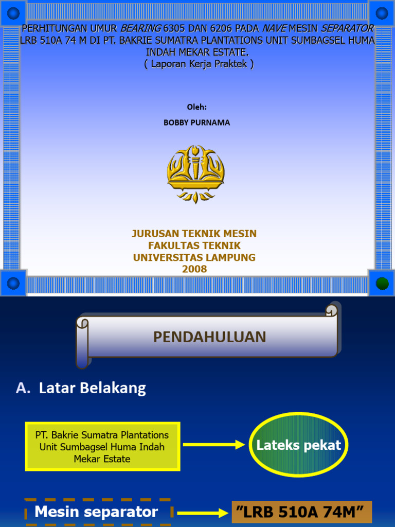 Perhitungan Umur Bearing Pada Mesin Separator | PDF