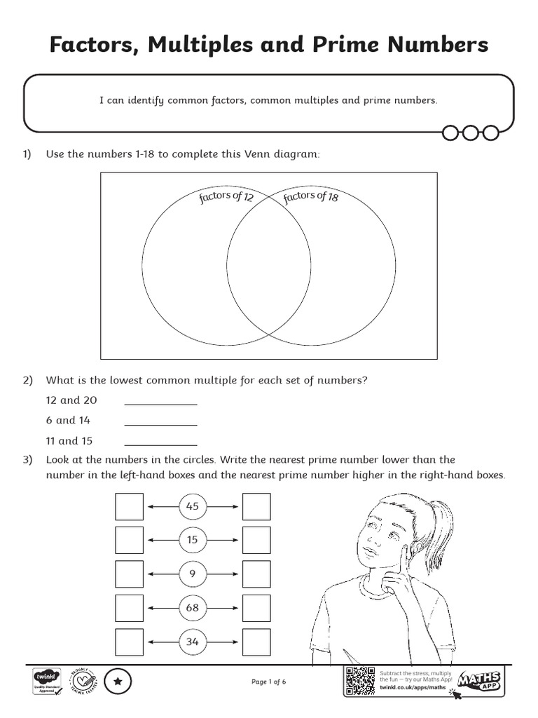 Factors, Multiples & Prime Numbers Guide | PDF | Number Theory | Arithmetic