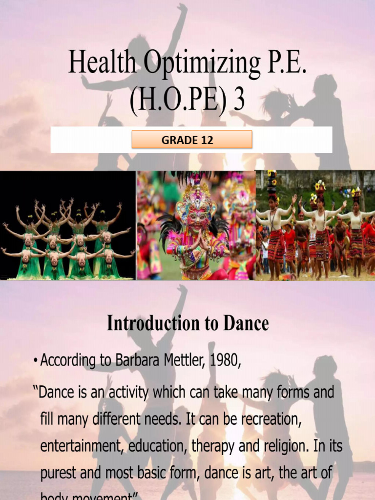 Hope 3 q1 Lesson 1 Dance | PDF