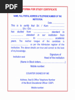 Study Certificate Proforma Template | PDF