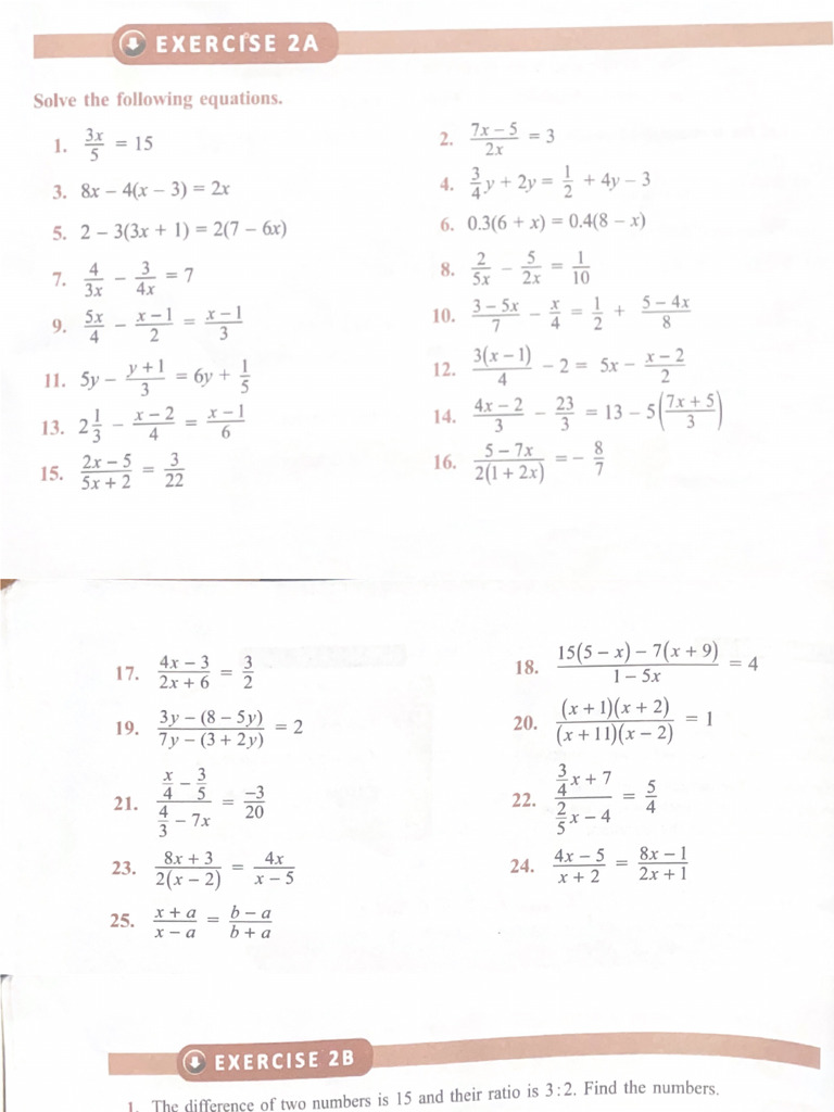 Linear Equation in One Variable | PDF