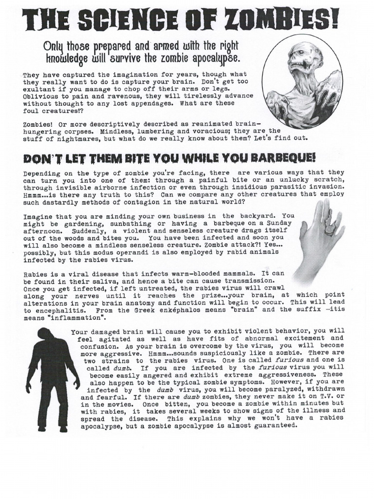 Science of Zombies Activities | PDF