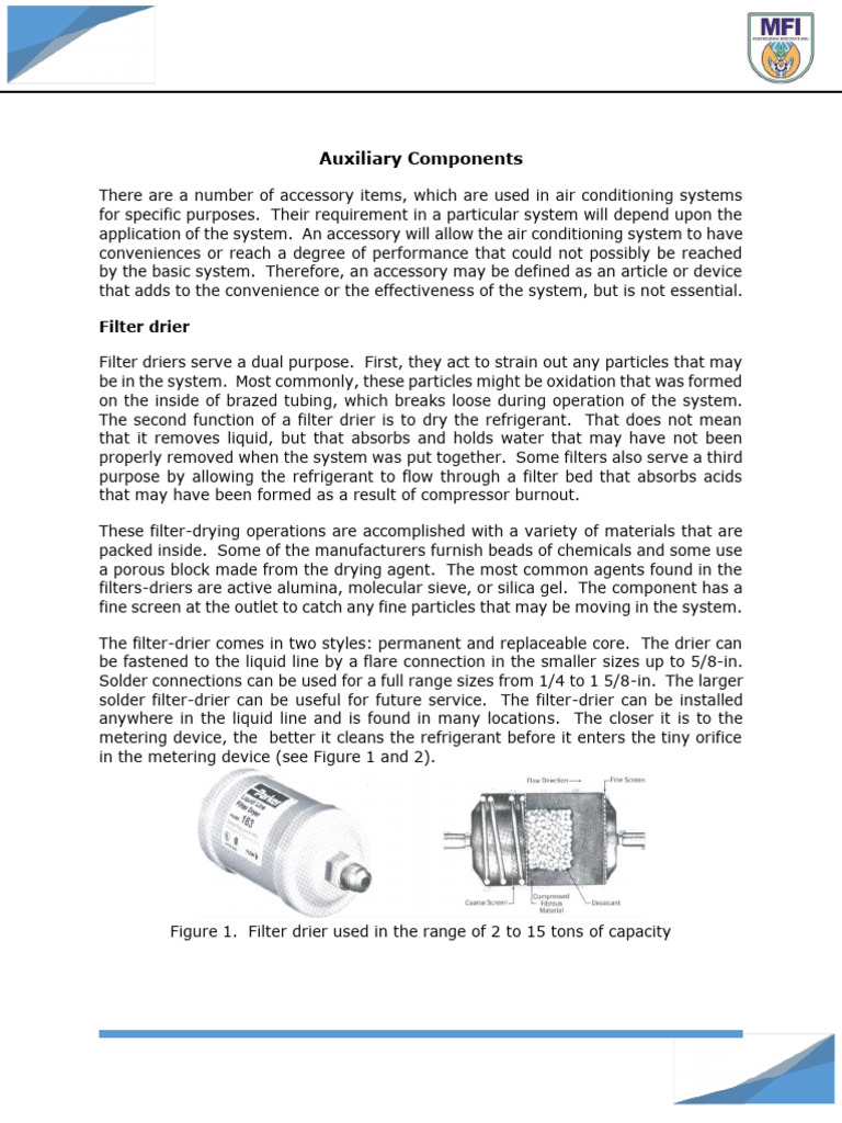 Auxiliary Components in Refrigeration Systems | PDF | Heat Exchanger ...