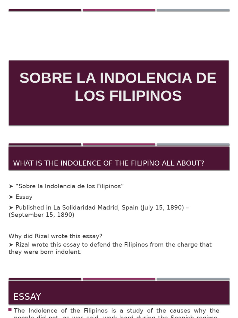 Causes of Filipino Indolence Explained | PDF | Philippines