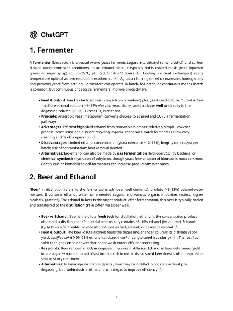 Fermenter | PDF | Ethanol | Distillation
