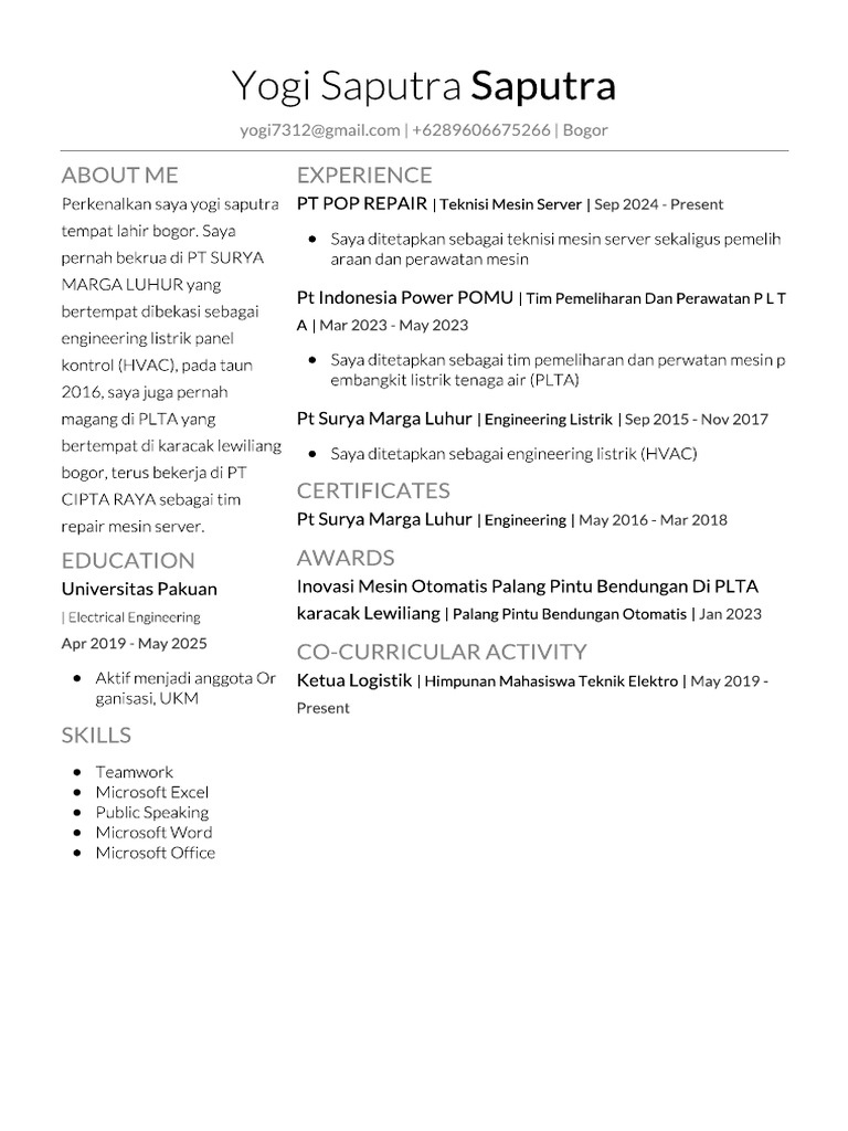 Yoga Saputra Eng | PDF