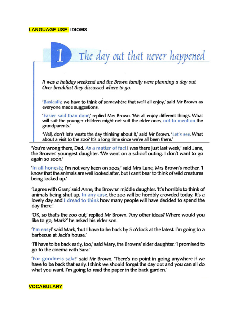 Idioms | PDF | Linguistics