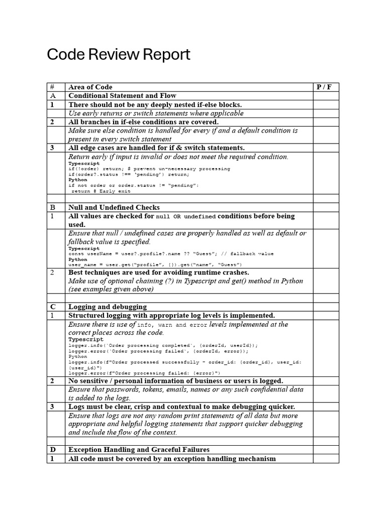 Code Review Report Template v0.1 | PDF | Boolean Data Type | Databases