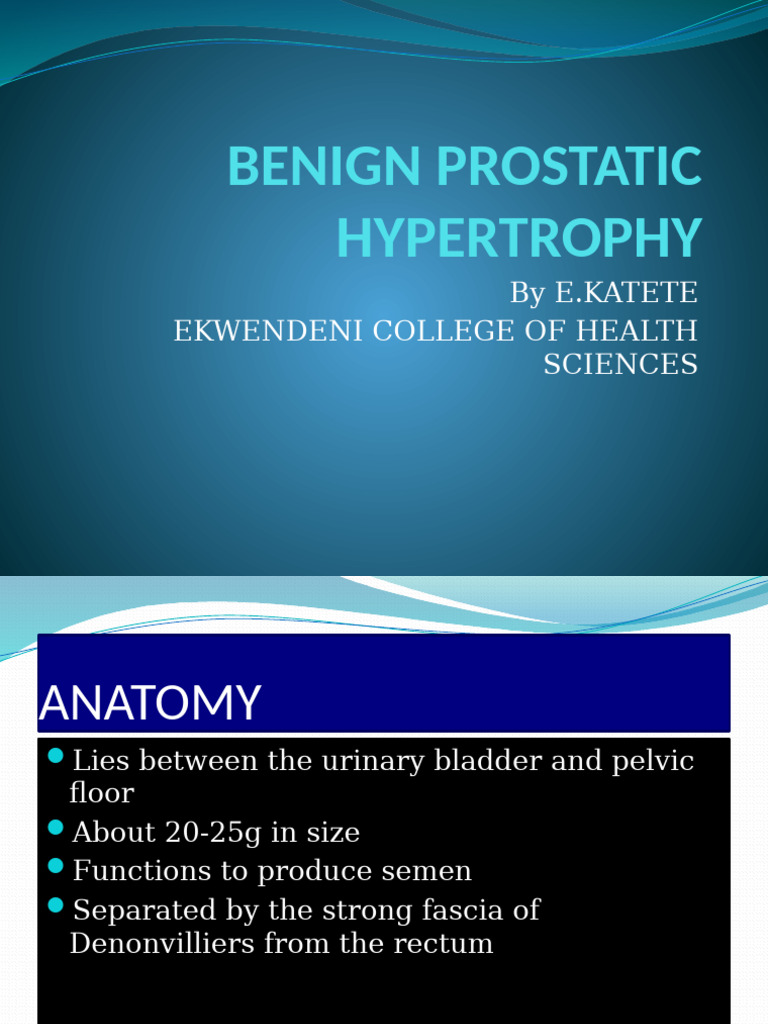Benign Prostatic Hypertrophy | PDF | Prostate | Urinary Incontinence