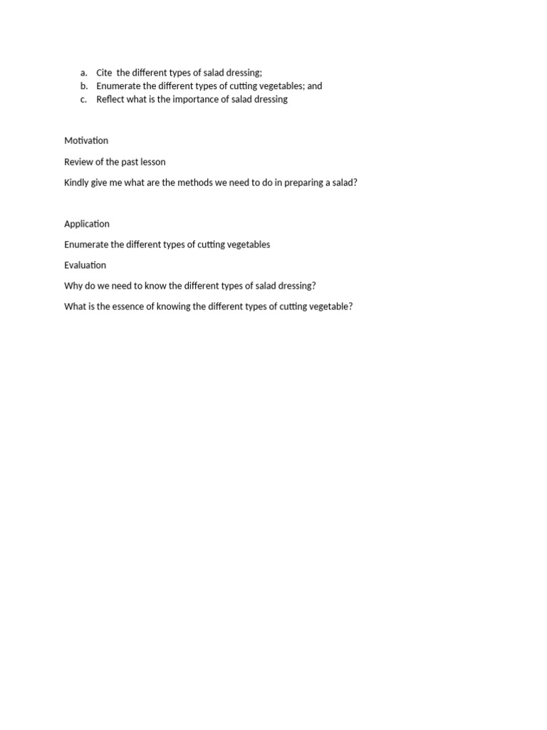 Cite The Different Types of Salad Dressing | PDF