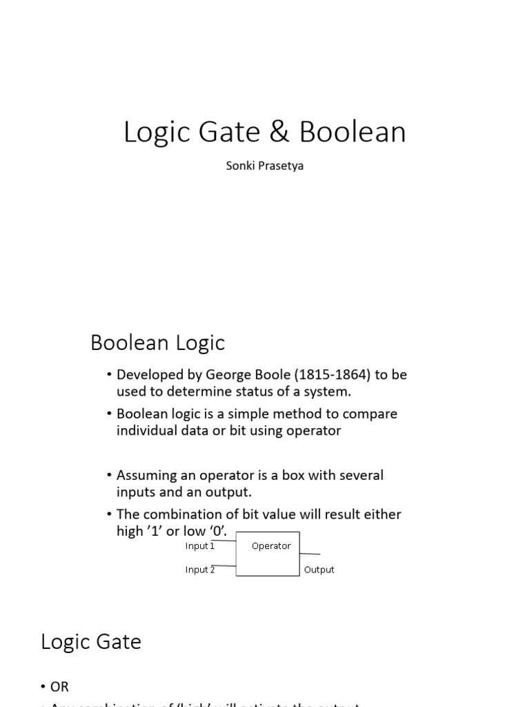 Logic Gate Boolean | PDF
