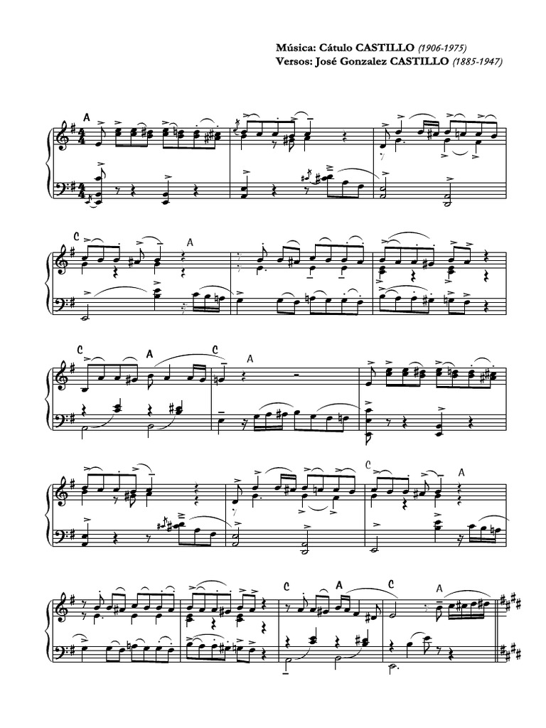 Invocación Al Tango (Cátulo Castillo) | PDF | Estilos de música ...