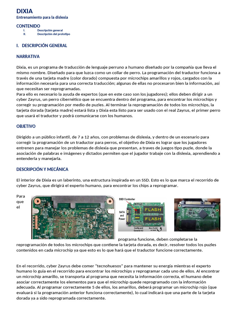 DIXIA - Diseño y Prototipo GDD v3 | PDF | Circuito integrado ...
