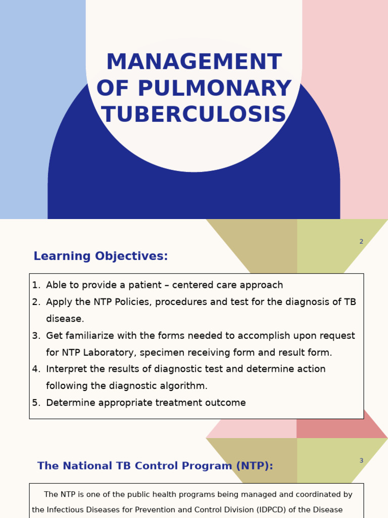 Pulmonary Tuberculosis Management Guide | PDF | Tuberculosis | Diseases ...