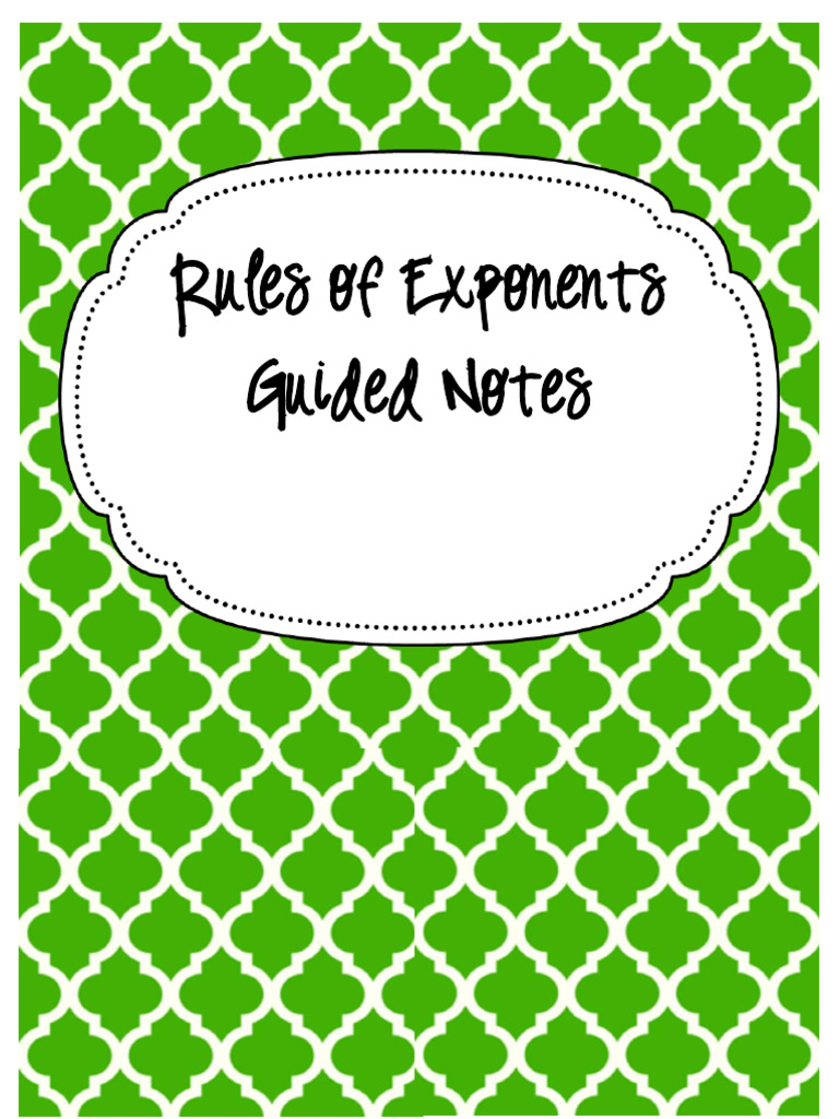 Rules of Exponents Guided | PDF | Exponentiation | Numbers