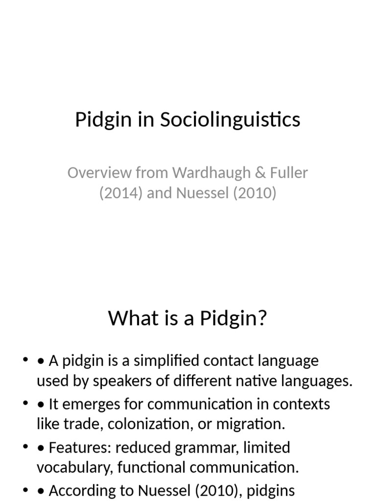 Pidgin Presentation | PDF