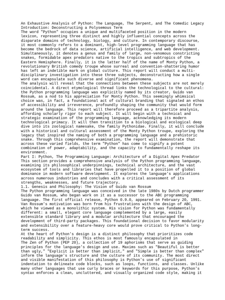 Deconstructing Python Code, Serpent, and Comedy's Legacy | PDF | Python (Programming Language ...