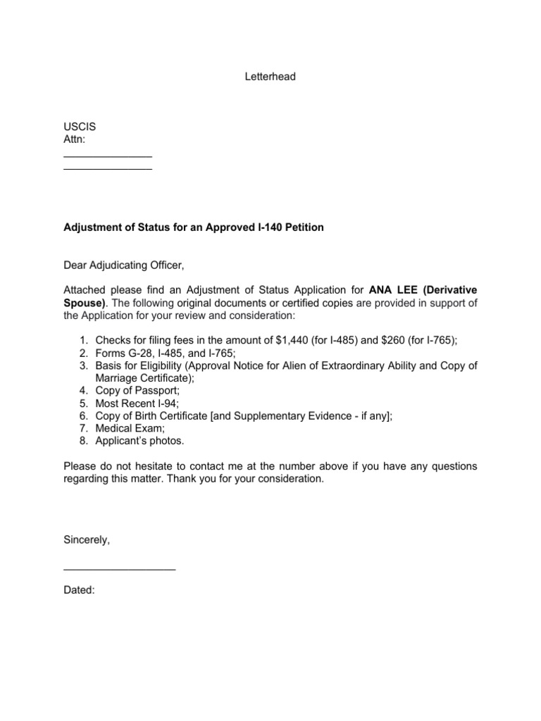 Adjustment of Status Application I-140 | PDF