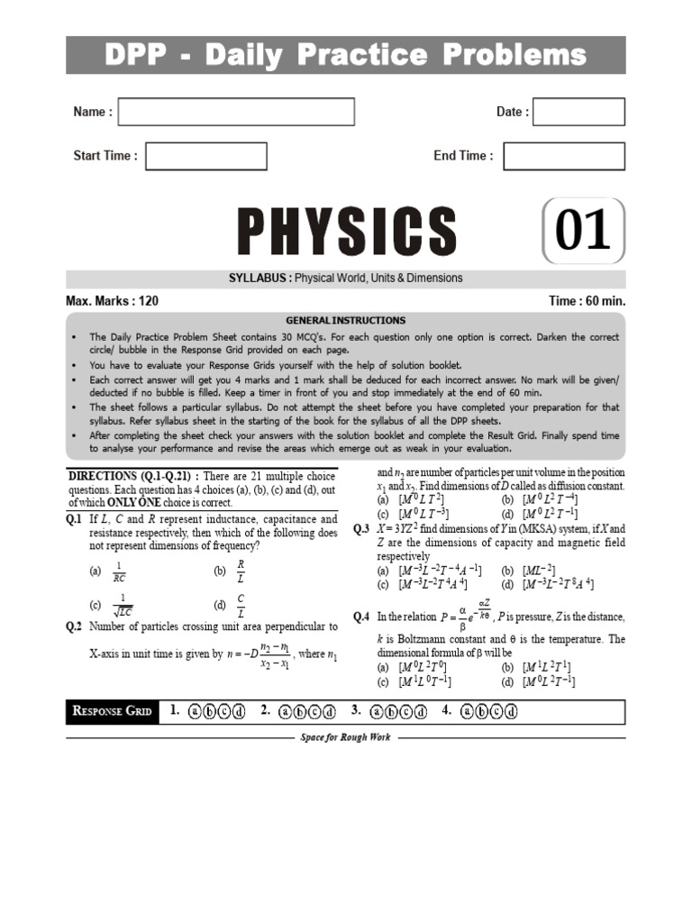 Units Dimensions and Measurement Test | PDF | Electronvolt | Quantity