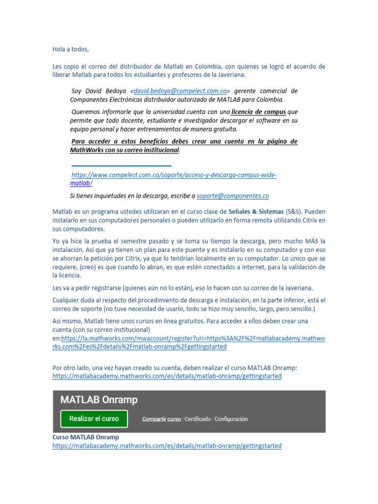 Instalacion y Matlab Onramp | PDF | Matlab | Informática