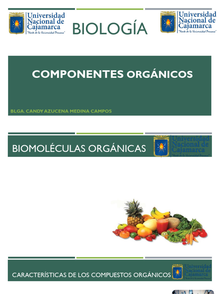 Sesión 4-Componentes Organicos | PDF | Lípido | Carbohidratos