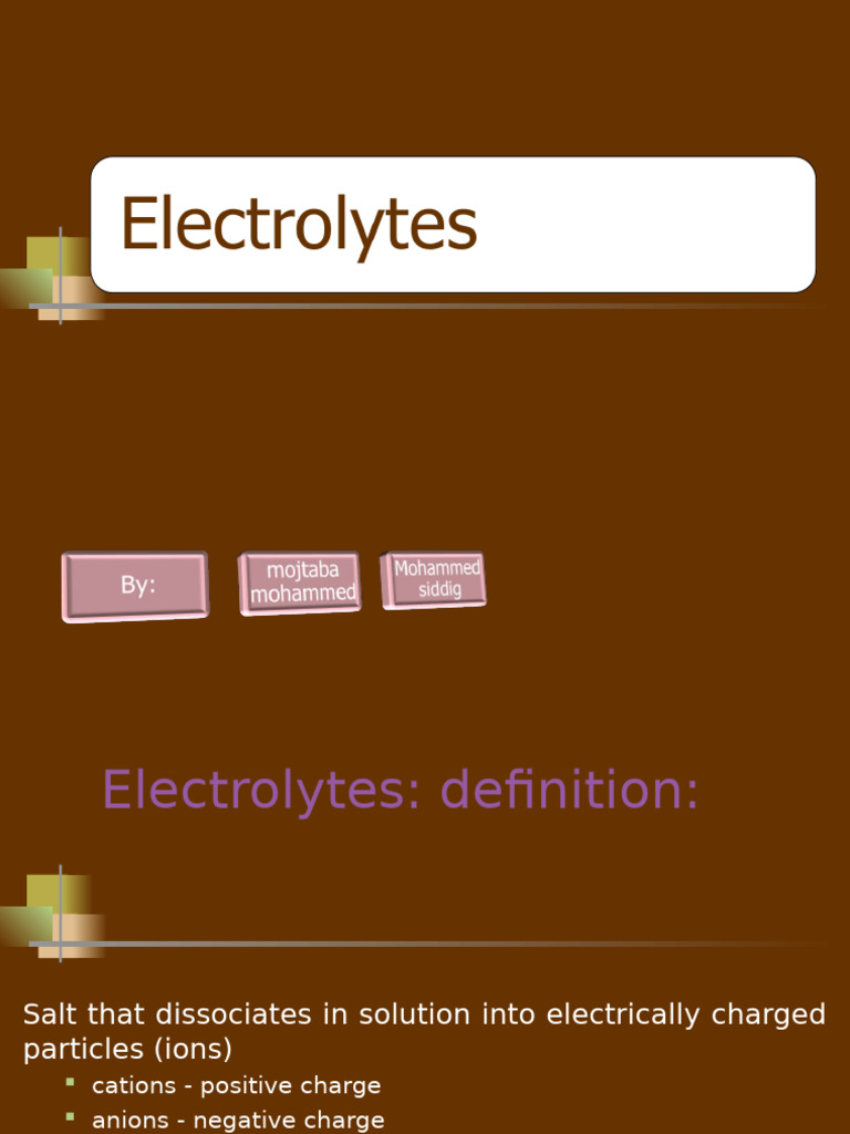 Lec 3 Electrolytes | PDF | Electrolyte | Sodium