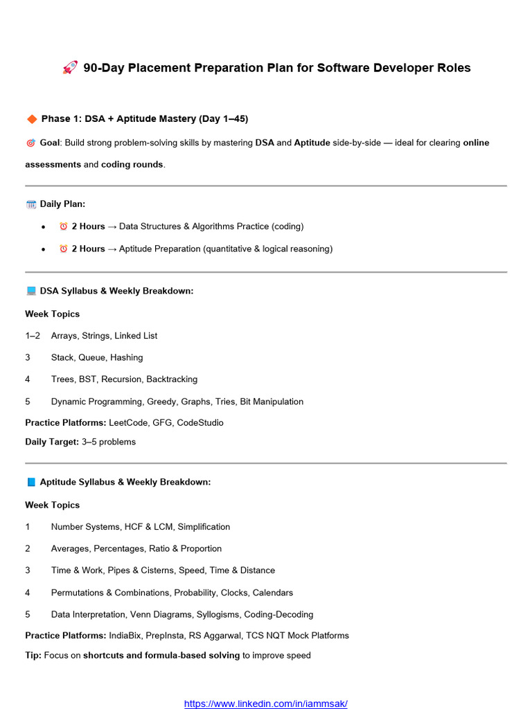 90 Day SDE Roadmap Final | PDF | Databases | Computing