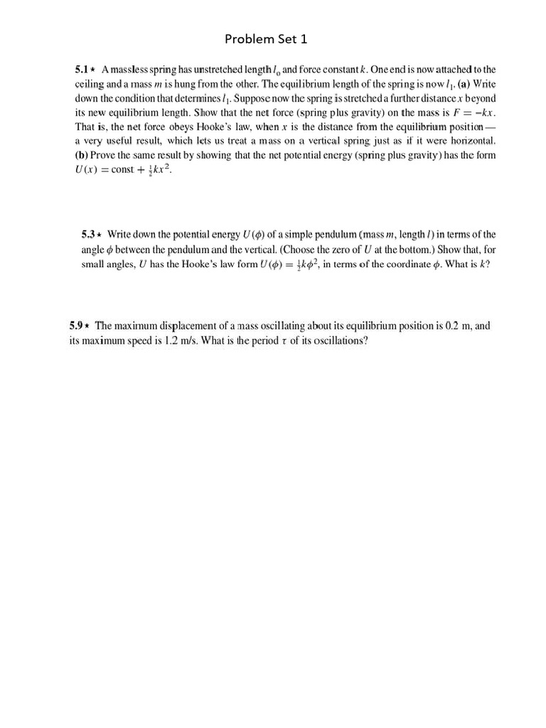 Vibration Problem Set1 | PDF