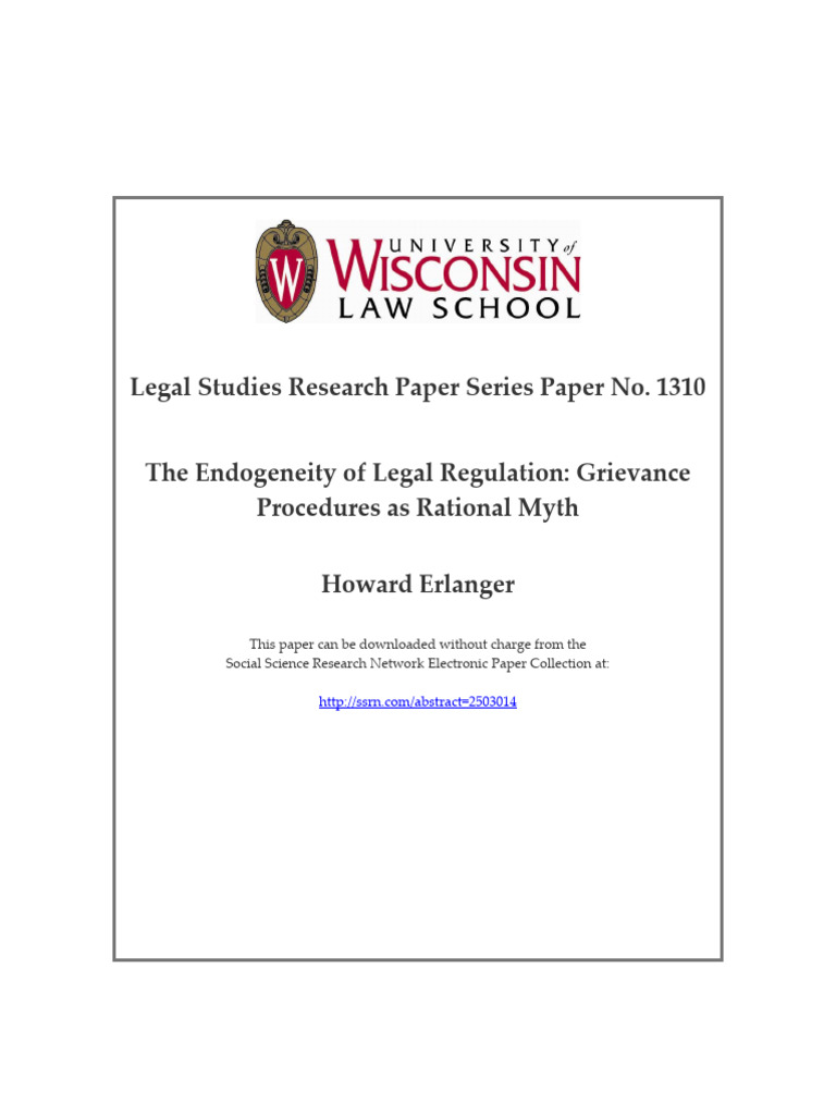 Grievance Procedures as Rational Myth | PDF