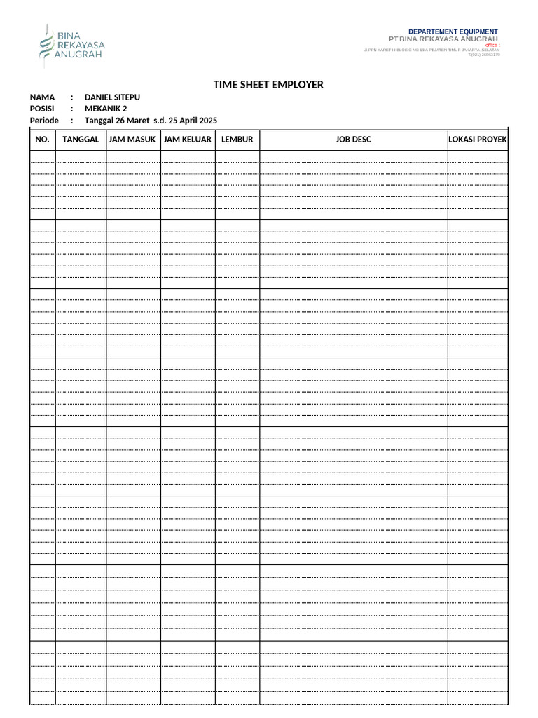 Time Sheet Employee Fiix Form | PDF