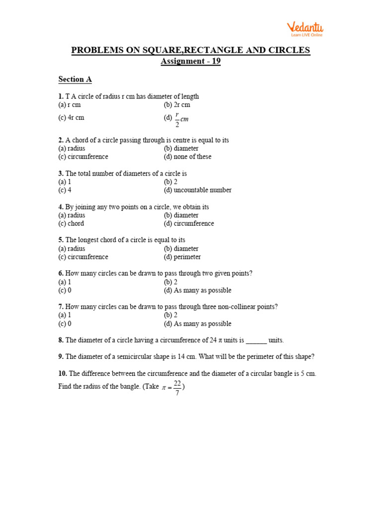 G5-6 - Problems On Square, Rectangle and Circles - Assignment - S19 ...
