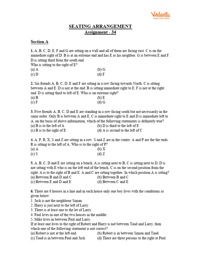G5-6 Seating Arrangement Assignment S34 L4 | PDF | Chess | Chess Theory