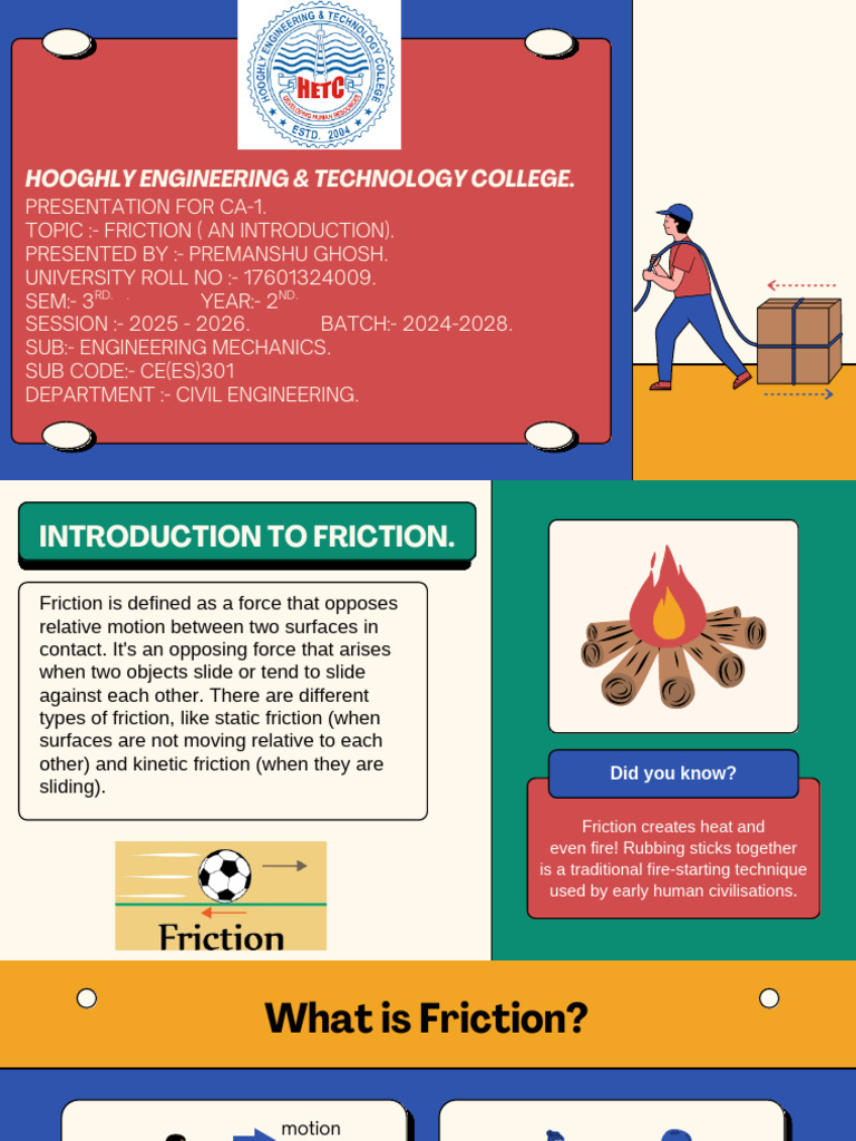 The Dual Nature of Friction Education Presentation in Blue Red Simple ...